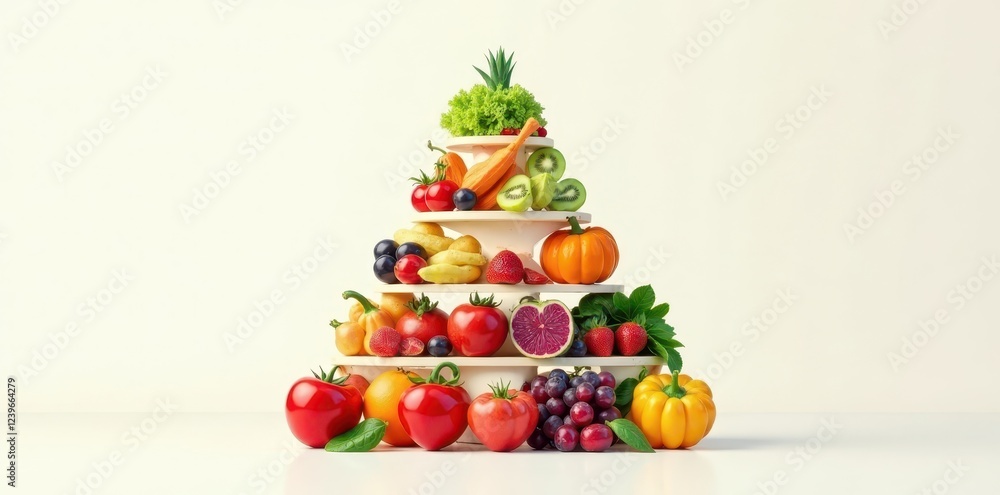 Colorful graphic of a new food pyramid design showing various food ...