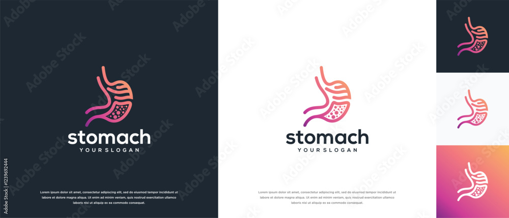 Stomach logo design. Human internal organs stomach logo template ...