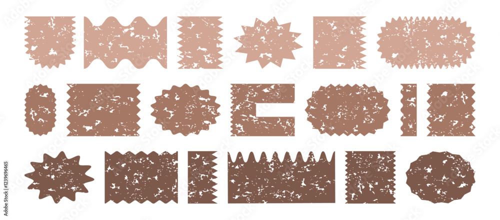 Vector de Stock Crayon sticker wavy shape mocha mousse color, charcoal ...