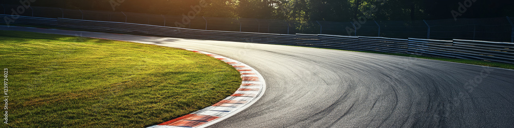 Motor racing track. A sleek, curving motor racing track with smooth ...