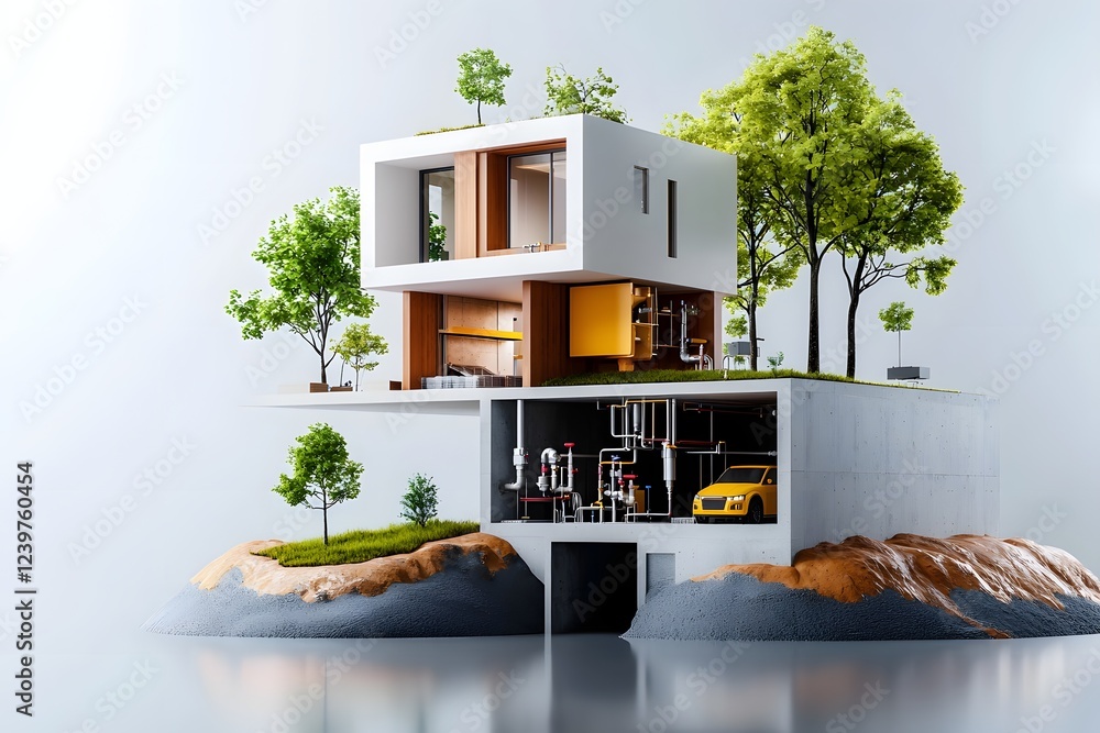 Detailed cutaway visualization highlighting the technical subsurface ...