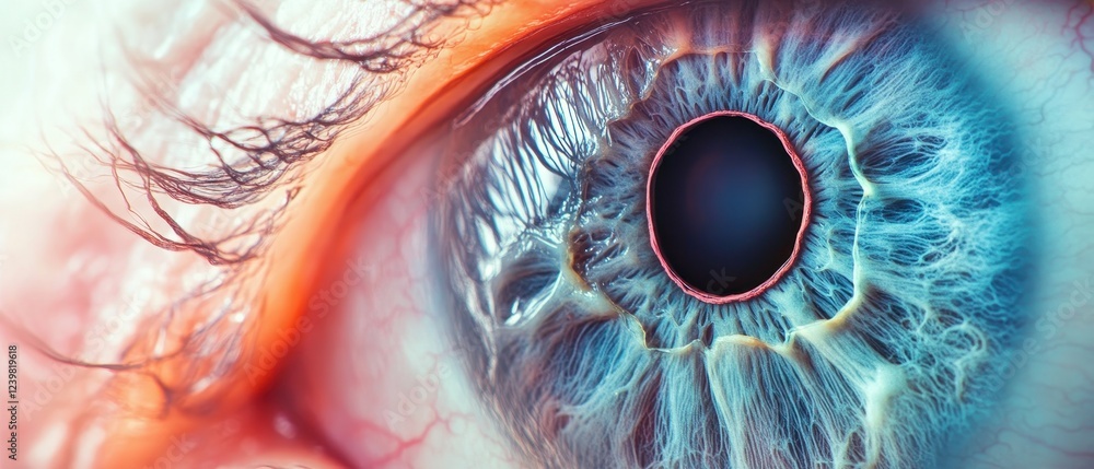 Detailed Cross Section of the Human Eye with Vibrant Colors Stock ...