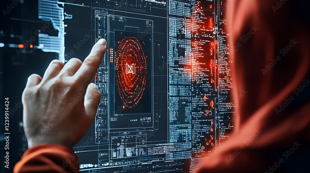 Futuristic cyberpunk style financial compliance user interface ...