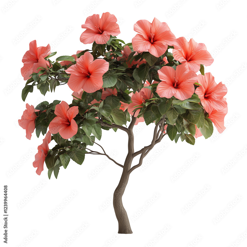 Hibiscus tree isolated on transparent background PNG Stock Photo ...