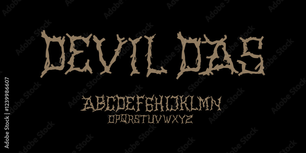 Gothic Punk style type font with Rock and Dark Rock signs and symbols ...