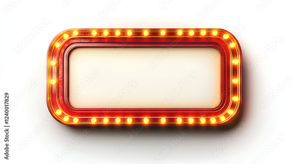 Retro marquee sign with lights, featuring a large blank space for ...