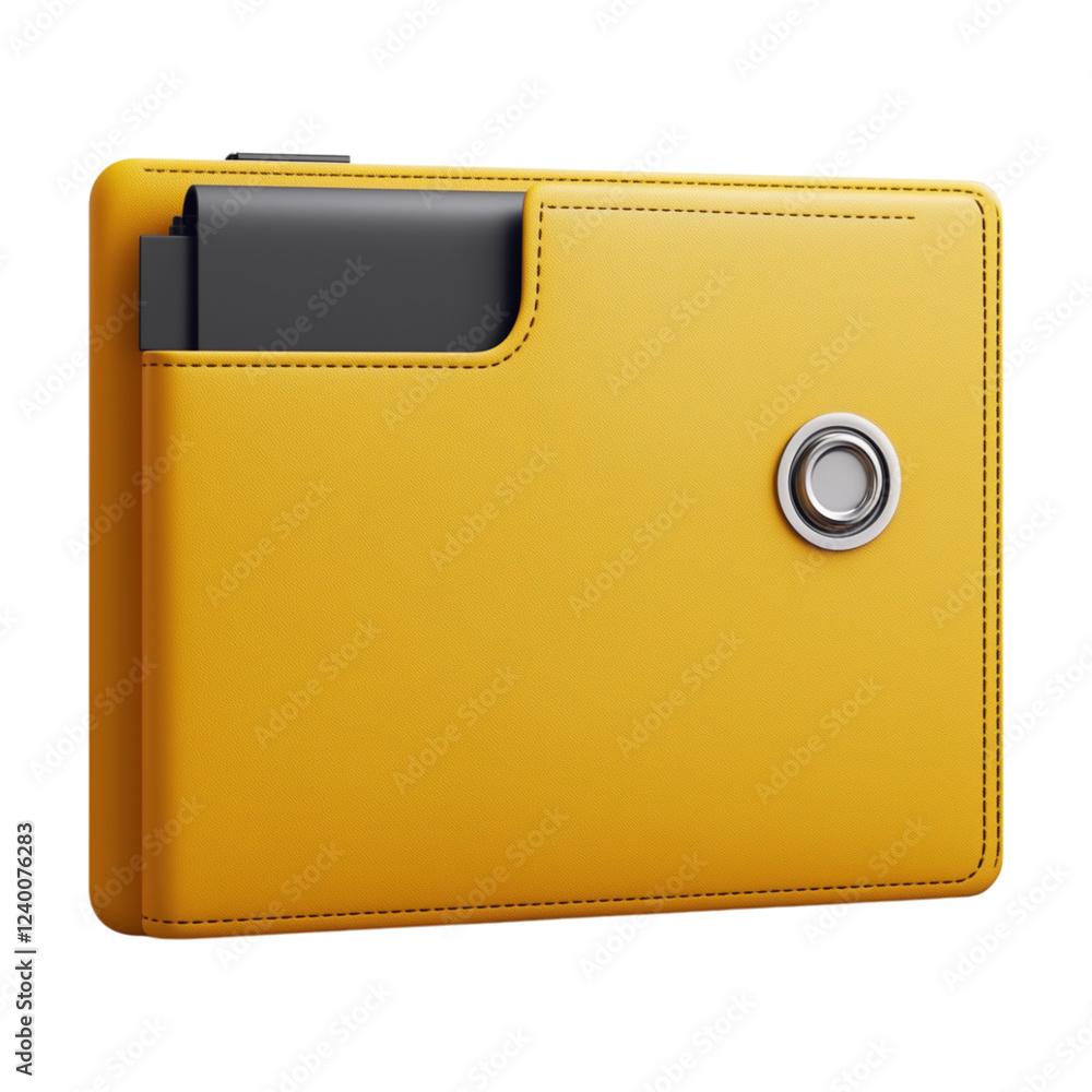 yellow folder icon with clean edges, isolated on transparent background ...