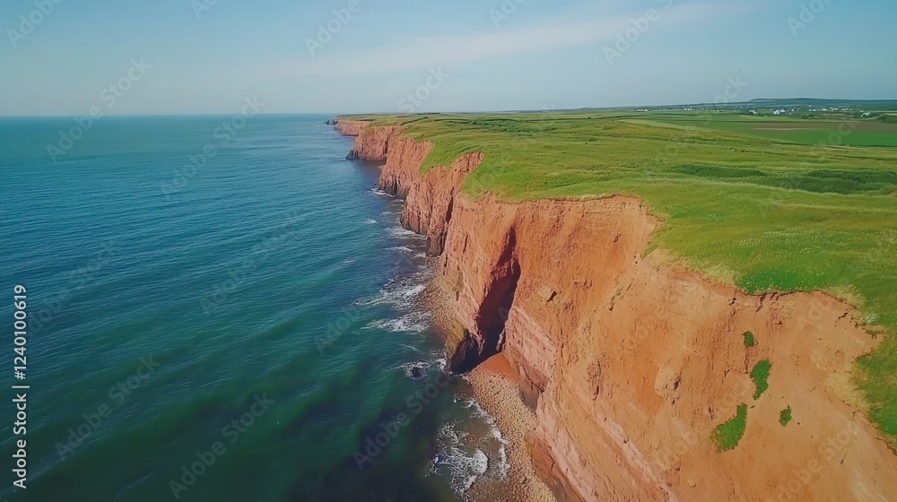 Stock-Illustration „Prince Edward Island's Breathtaking Coastal Cliffs ...