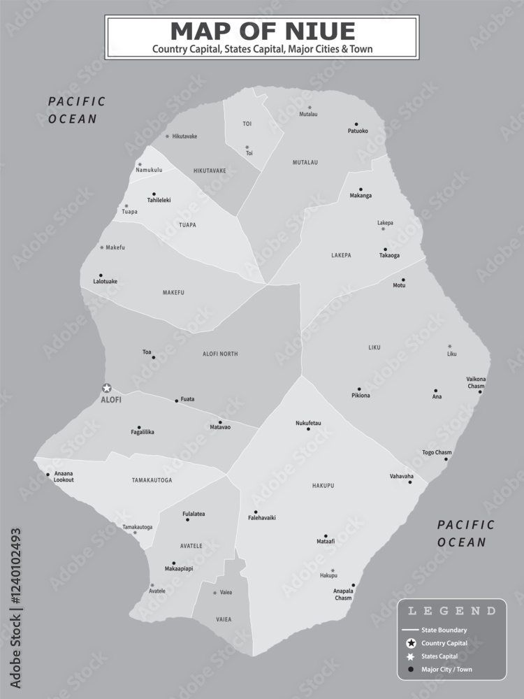 Australian Countries Geography Political map. Political map of country ...