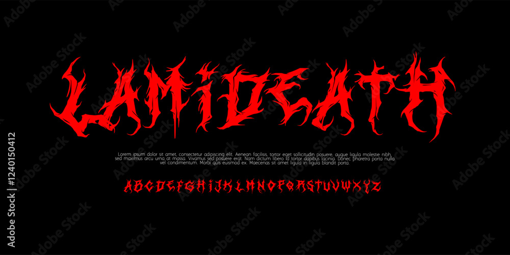 Gothic Punk style type font with Rock and Dark Rock signs and symbols ...