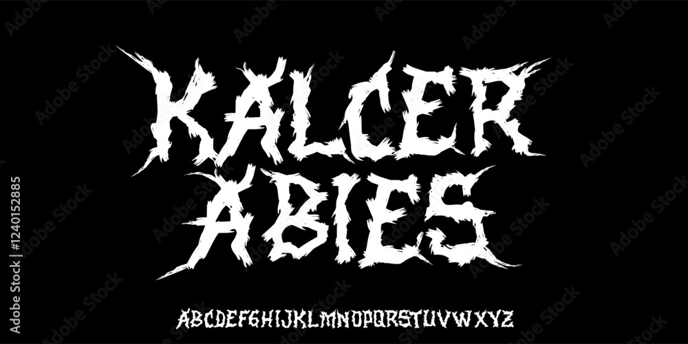 Gothic Punk style type font with Rock and Dark Rock signs and symbols ...