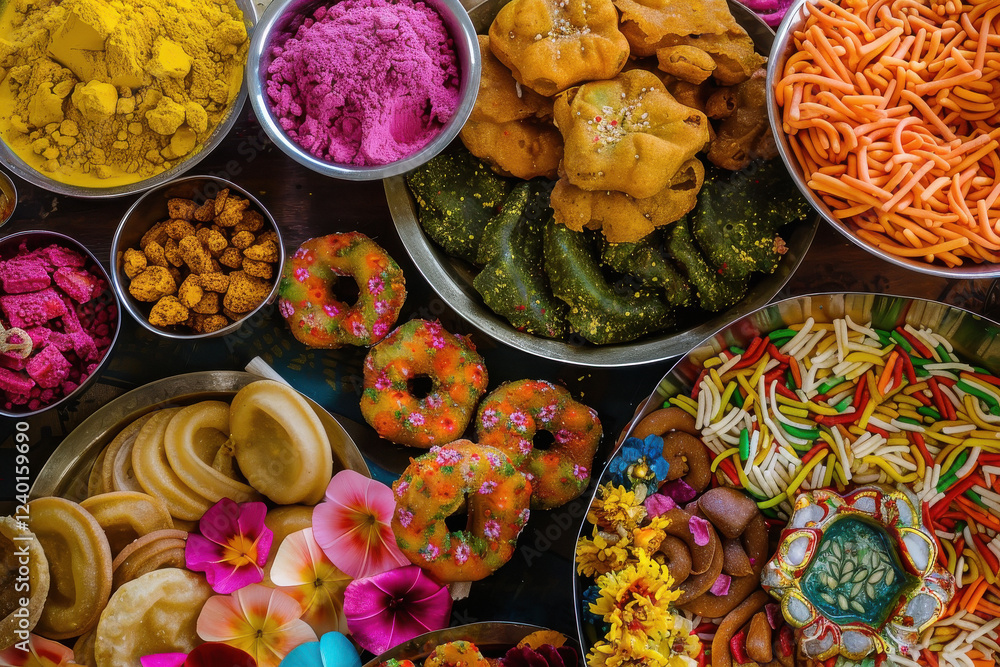 holi indian food feast Stock Photo | Adobe Stock