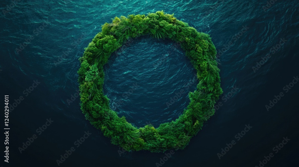 infinity symbol formed by water trees and sunlight illustrating the ...