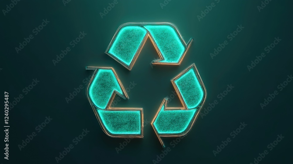Glowing Recycling Symbols Forming a Looping around Planet Earth ...