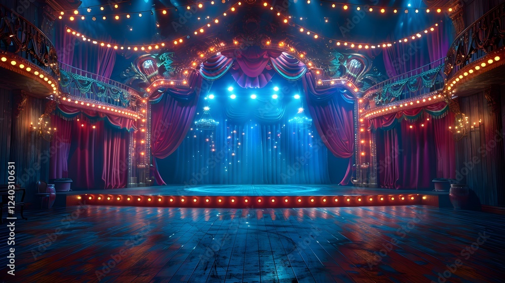 circus stage backdrop frame light background carnival Stock Photo ...