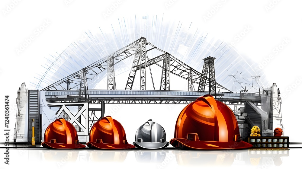 Minimalist engineering and architecture icons including a bridge ...