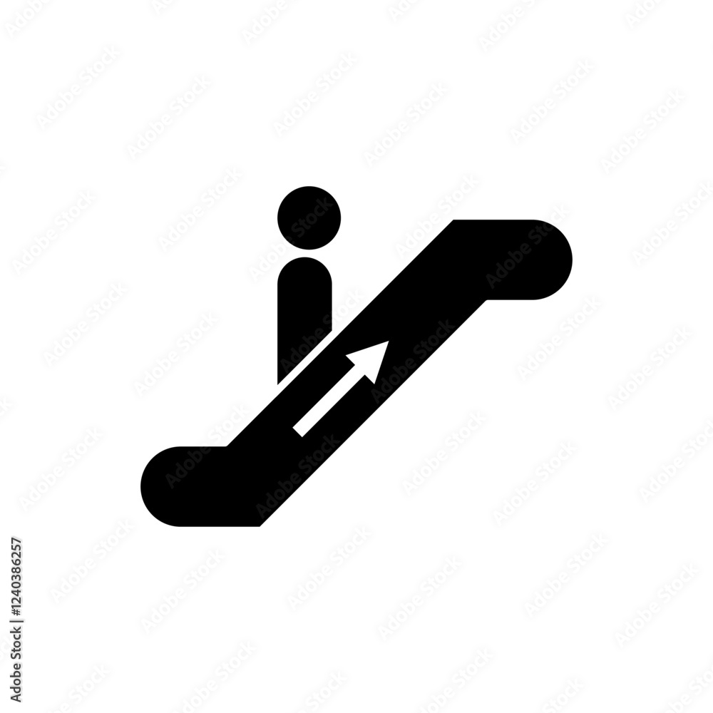 escalator icon, simple flat style, illustration, logo sign symbol ...