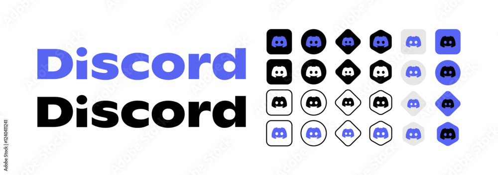 Vector de Stock Discord vector logo icon set. Discord logo transparent ...
