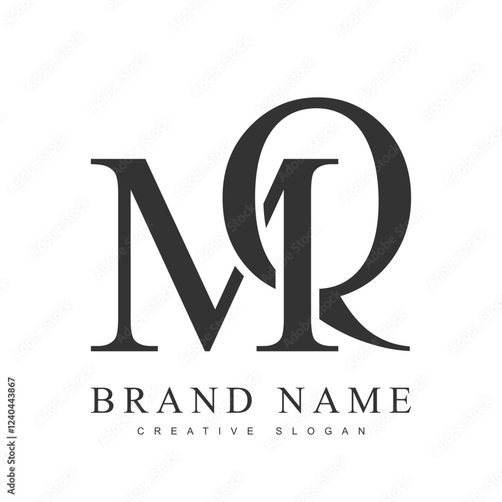 MQ trendy logotype template. Initial letter m and q classic font style ...