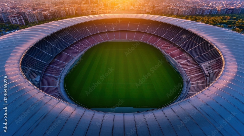 Stadium Aerial View Bird eye view of an iconic stadium, showing the ...