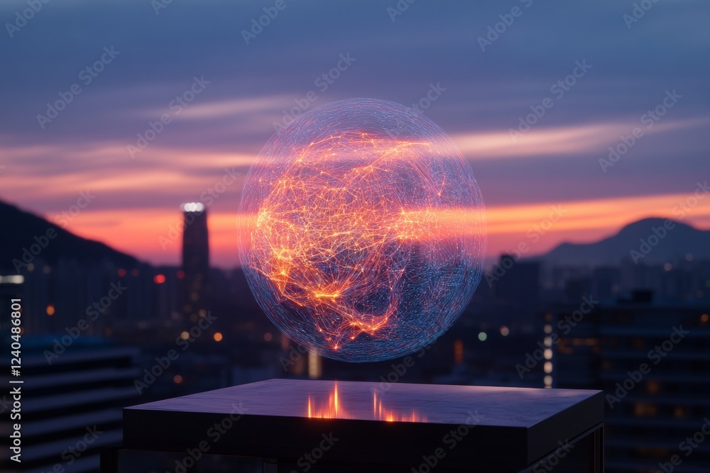 Futuristic UWB Smart Home Interface Holographic IoT Display in Modern ...