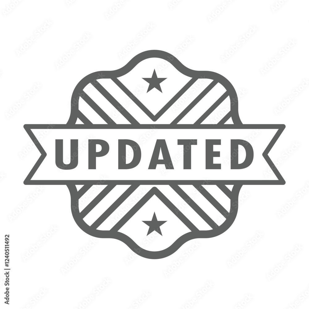 updated rubber stamp ribbon vector icon sticker label minimalist design ...