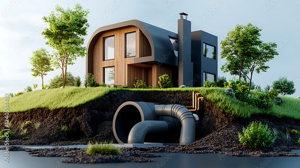 Geothermal energy system installation residential property cross ...