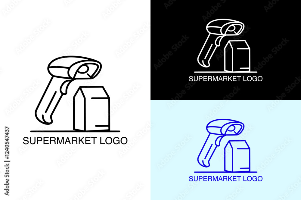 handheld scanner scanning a grocery item, supermarket, superstore ...