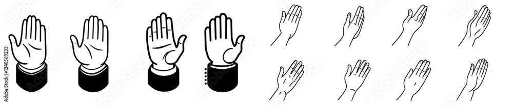 Applause and clapping hands indicate acclamation and cheering. Standing ...