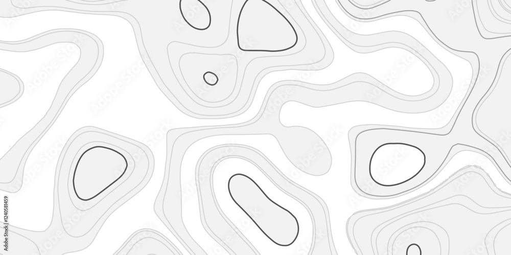 Abstract world map with black and white Ariel view contour wave line ...