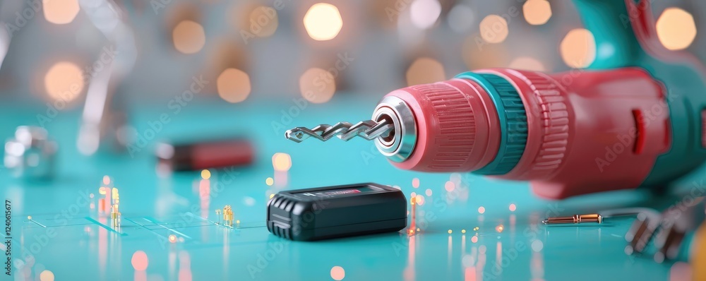 Battery replacement electronics concept. Advanced power tool battery ...