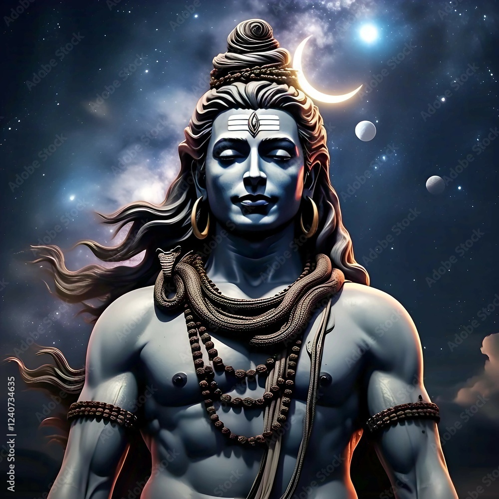 Lord Shiva Mahadev Bholenath Shankar Neelkanth Adiyogi Under the Night ...