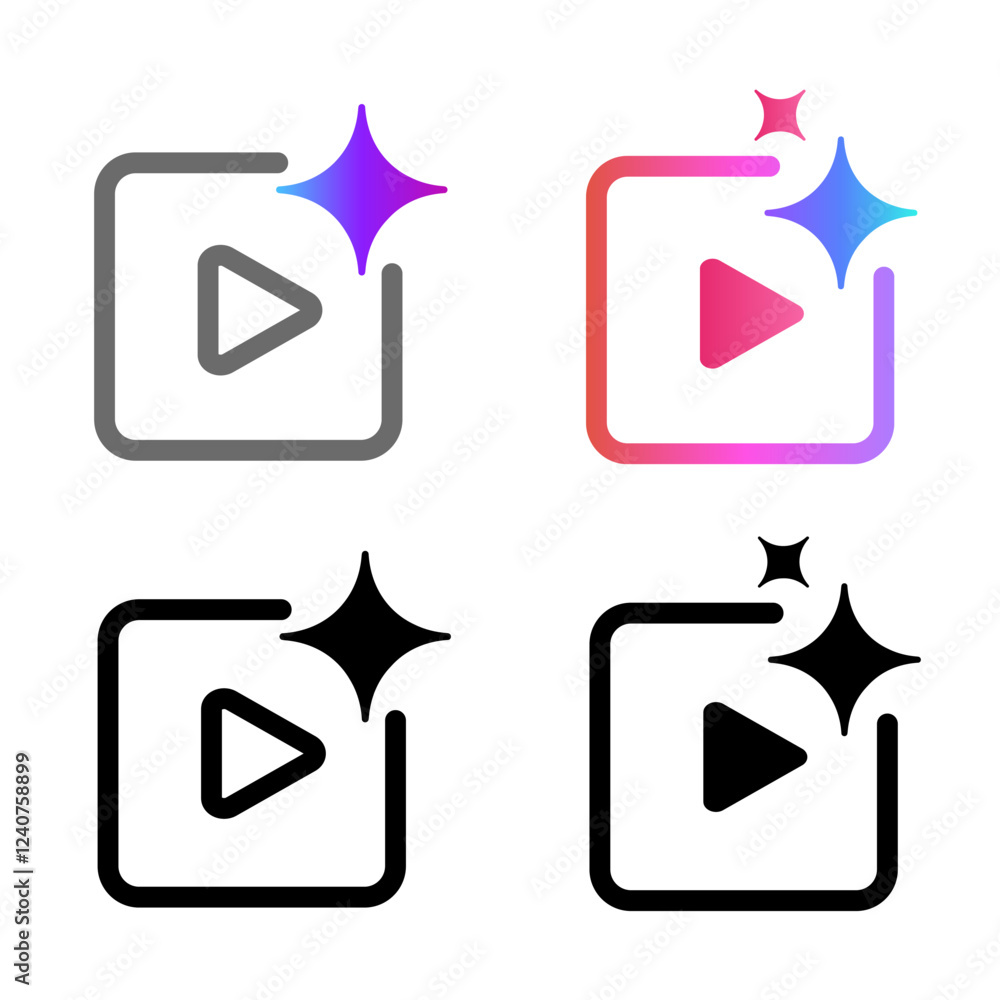 generate video AI video movie film scene generator artificial intelligence icon symbol of ...