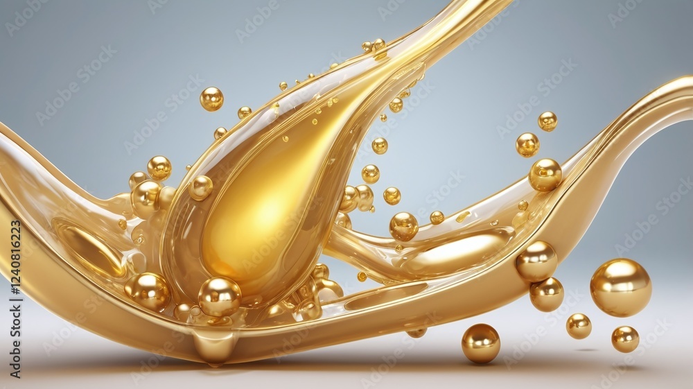 skin cell. gold serum molecules through the skin layer and reduce up ...