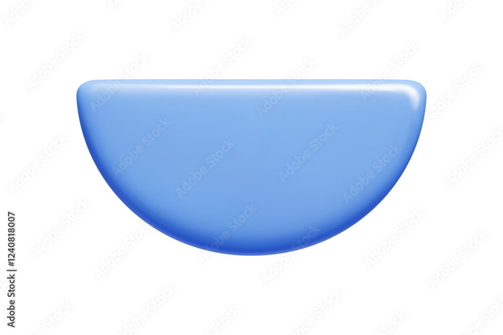 Blue 3d callout banner in semicircle shape with smooth edges. Vector ...