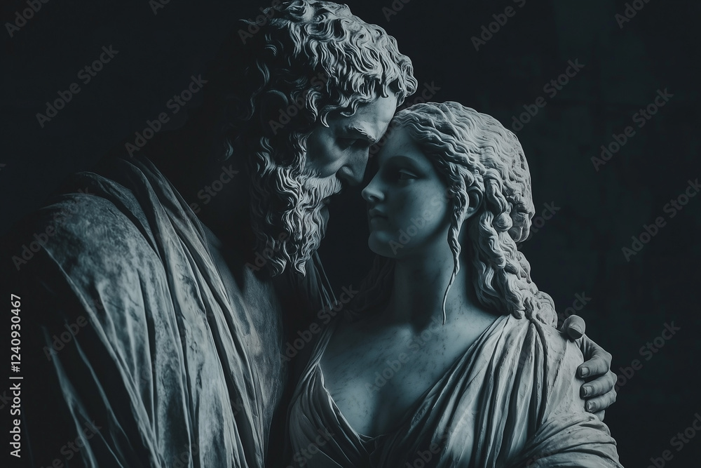 Foto de Stock Antique marble statue of god of the underworld, Hades ...