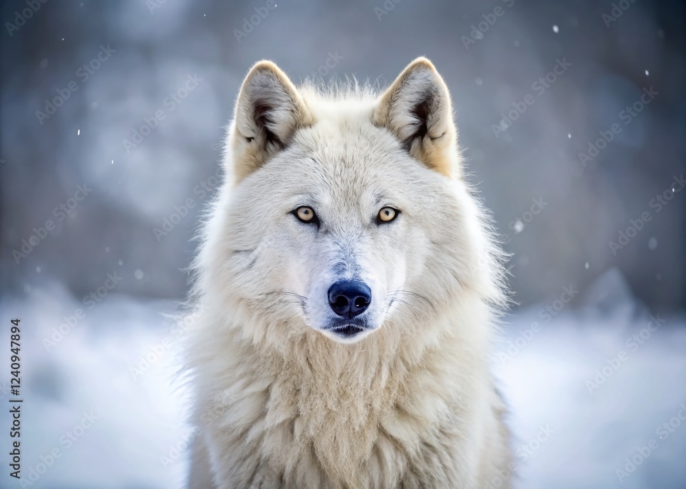 Arctic Wolf in Snow, Intense Gaze, Rule of Thirds Composition ...