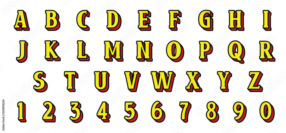 Cartoon Font Style Alphabet Letter Typeface Set Colorful Uppercase ...