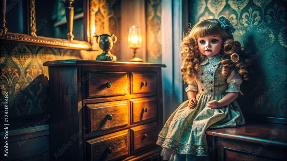 Dark and mysterious, porcelain dolls haunt low-light images, their ...