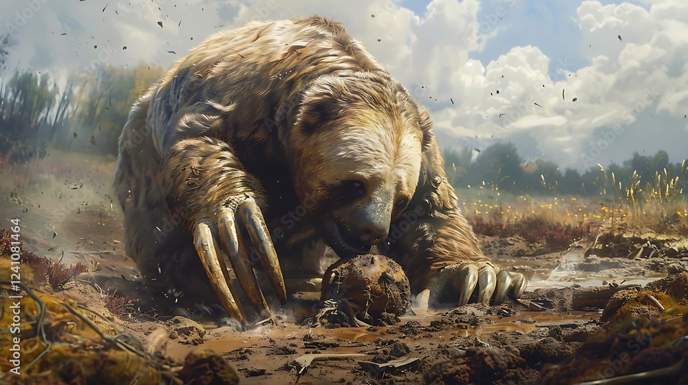 The giant ground sloth was a massive herbivorous mammal that lived ...