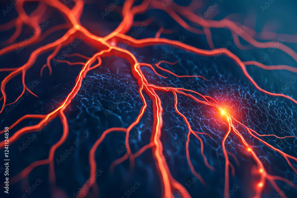 Atrial fibrillation concept. A vibrant, abstract representation of ...