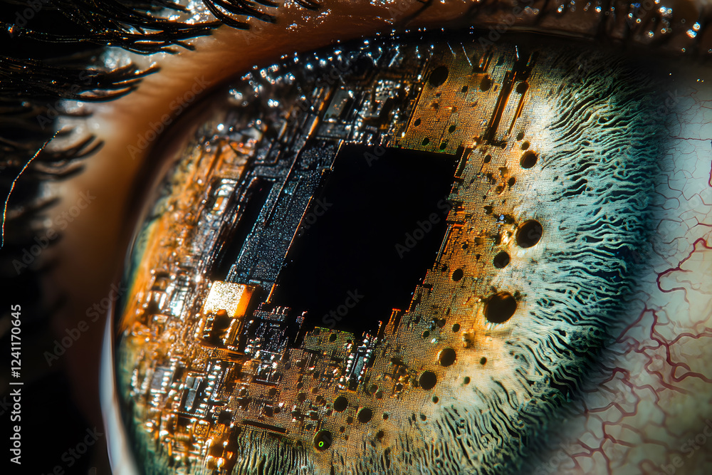 Human eye with cyber retinal recognition for neuro link connection ...