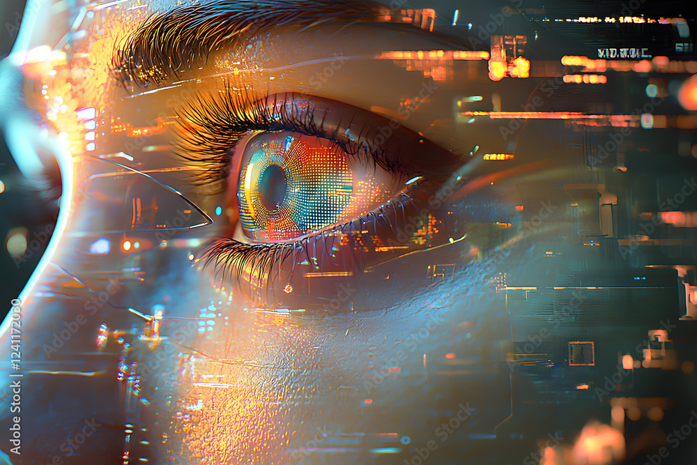 Human eye with cyber retinal recognition for neuro link connection ...