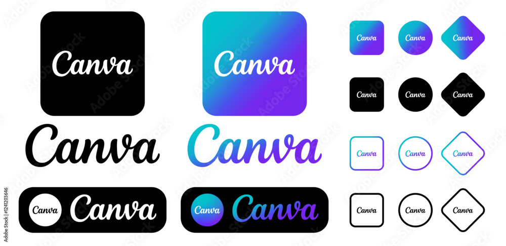 Image vectorielle Stock Canva logo and icon social media network icon ...