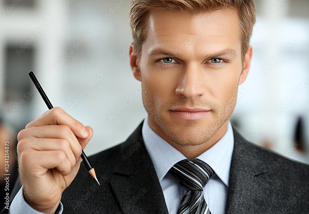 Quantitative analyst is drawing different math formulas on the glass ...