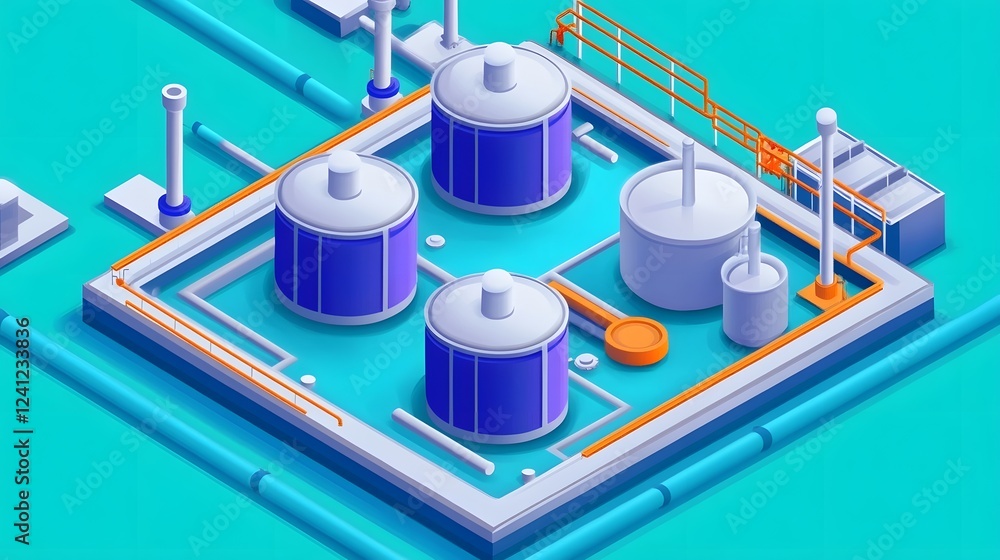 Isometric Schematic of a Desalination Plant with Chemical Dosing ...