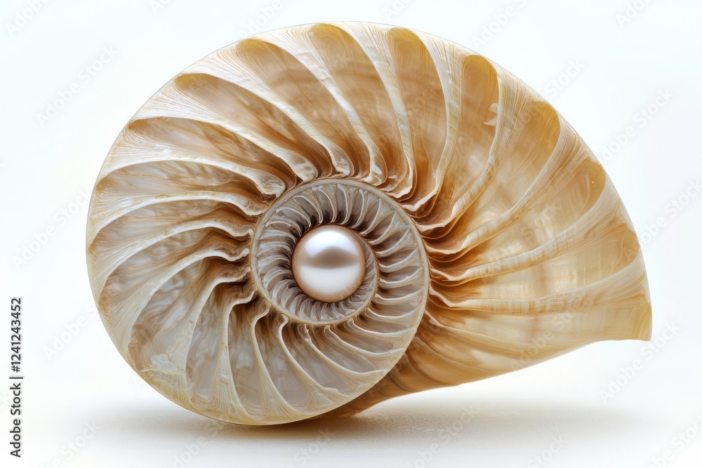 shell nautilus pearl Fibonacci sequence symmetry cross section spiral shell structure golden ...