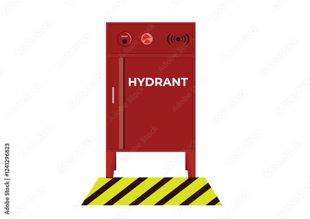 Vector de Stock Fire Hydrant Box with yellow mark stripes. A place to ...