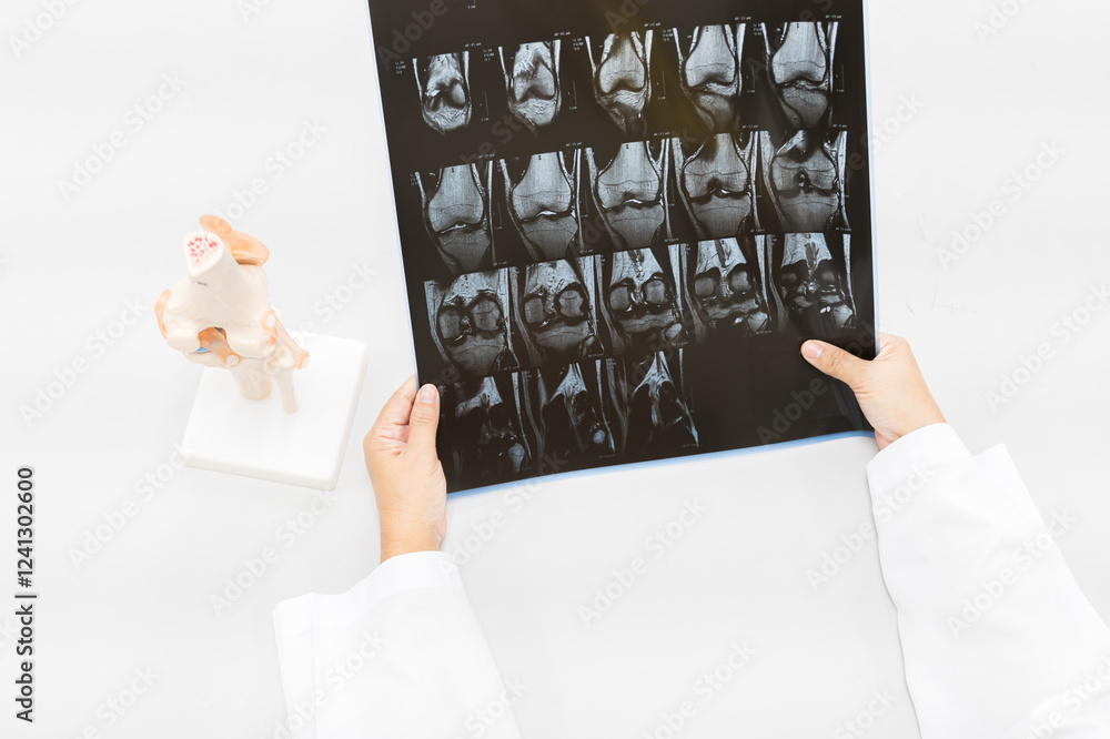 Doctor holding patient bone x-ray film before surgery.Image MRI and CT ...