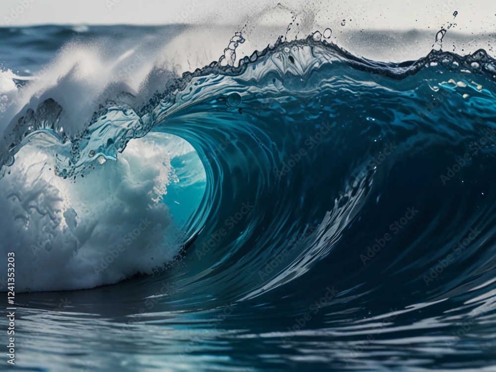 Tsunami big huge large wave. Apocalyptic dramatic background - giant ...